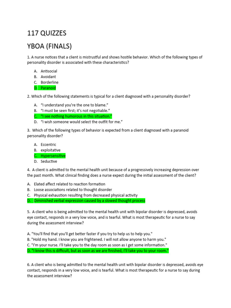 117 Quizzes Midterm Finals | PDF 117 Quizzes Midterm Finals | PDF