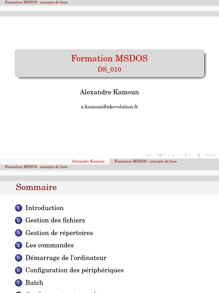 Formation MSDOS : Concepts de Base | PDF | Données informatiques ...