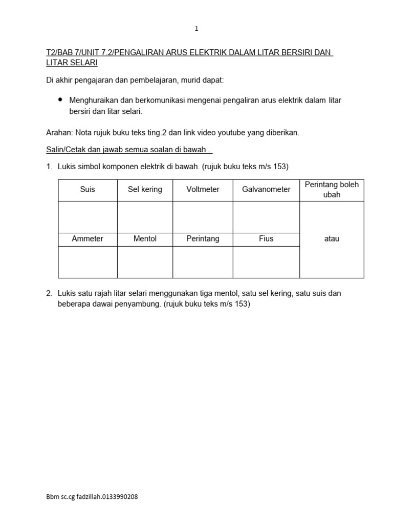 Latihan t2 Bab7 Unit7 2 (Murid) | PDF
