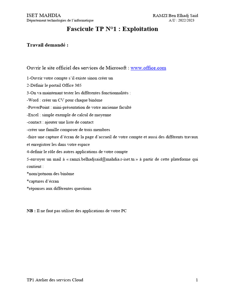 Atelier 1 Initiation | PDF