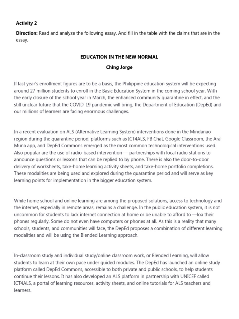 Activity 3 RWS | Download Free PDF | Learning | Teachers