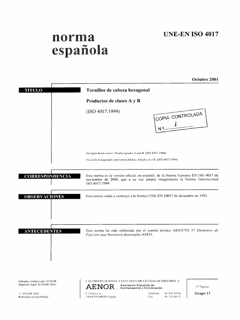 4017 Une-En Iso | PDF