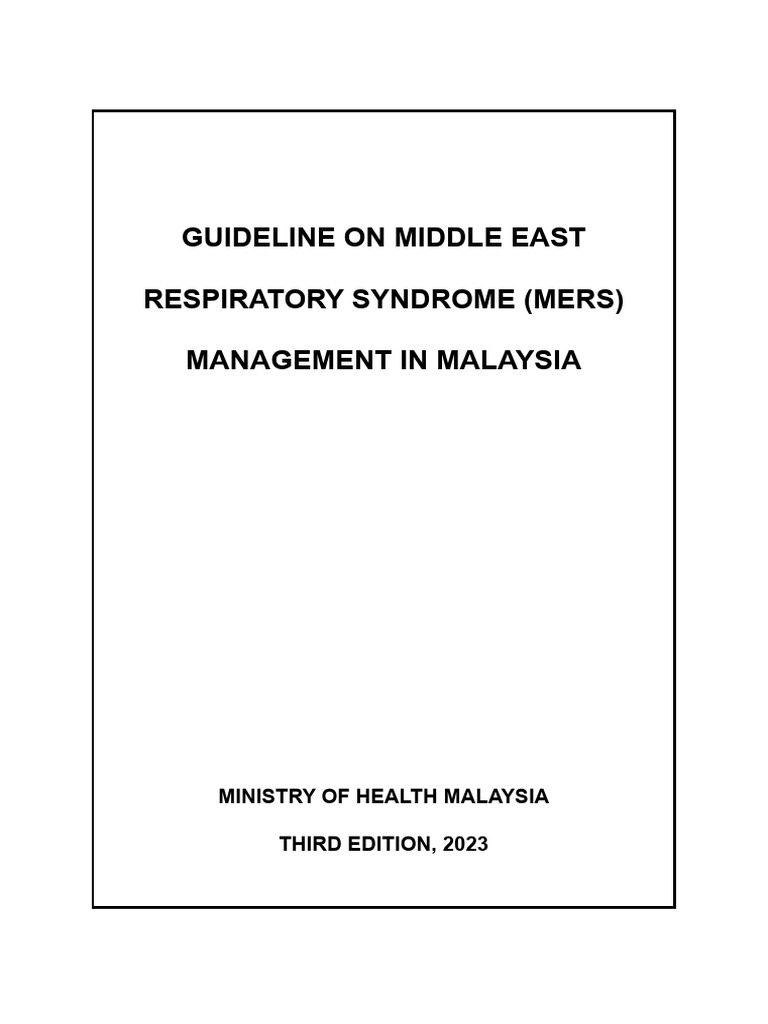 MERS Management Guidelines Malaysia 2023 | PDF | Hygiene | Hand Washing