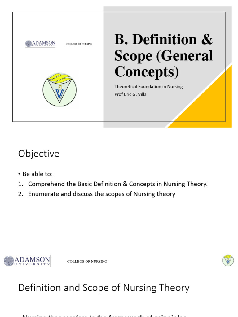 TFN 1 B. Definition & Scope | PDF | Nursing | Theory