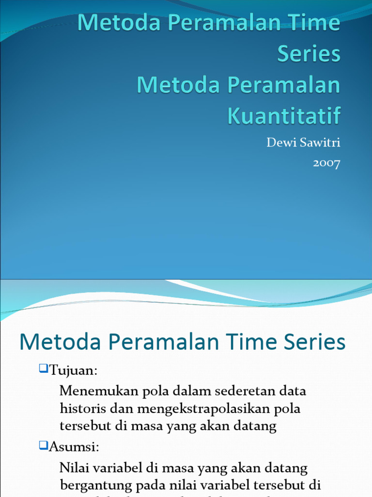 Metoda Peramalan Time Series | PDF