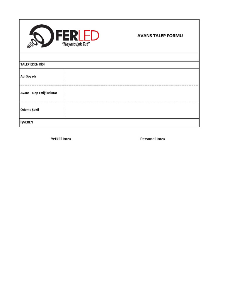 Avans Talep Formu | PDF