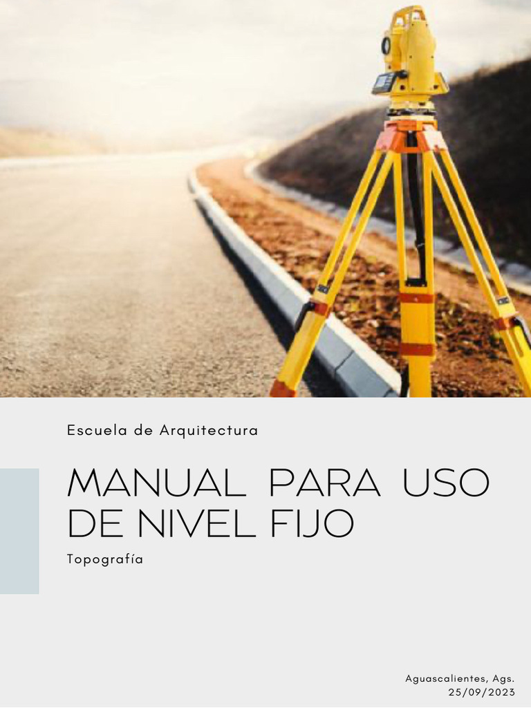 Manual de Uso del Nivel Fijo Topográfico | PDF