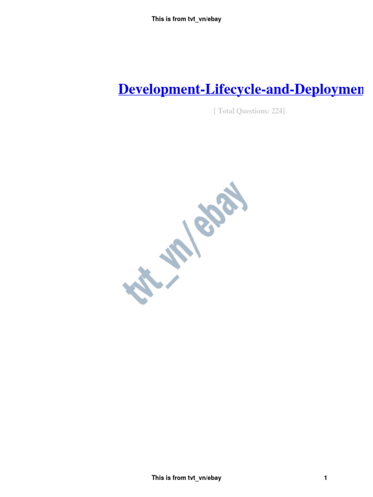 Development Lifecycle and Deployment Architect Certification | PDF