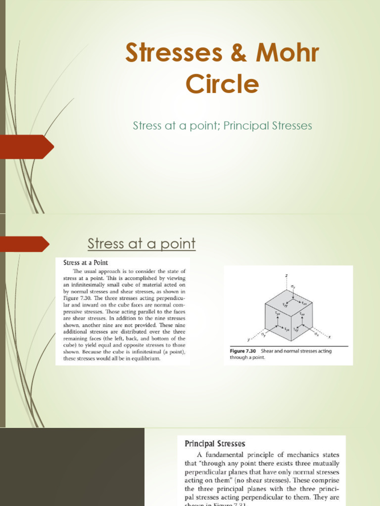 Mohr Circle and Principal Stresses Guide | PDF