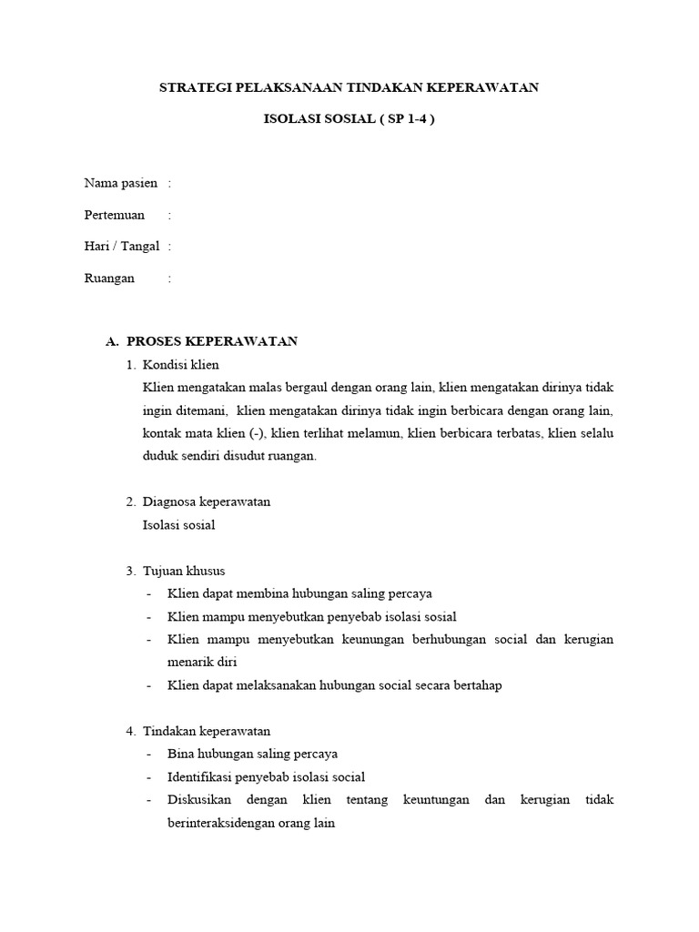 SP 1-4 Isolasi Sosial | PDF