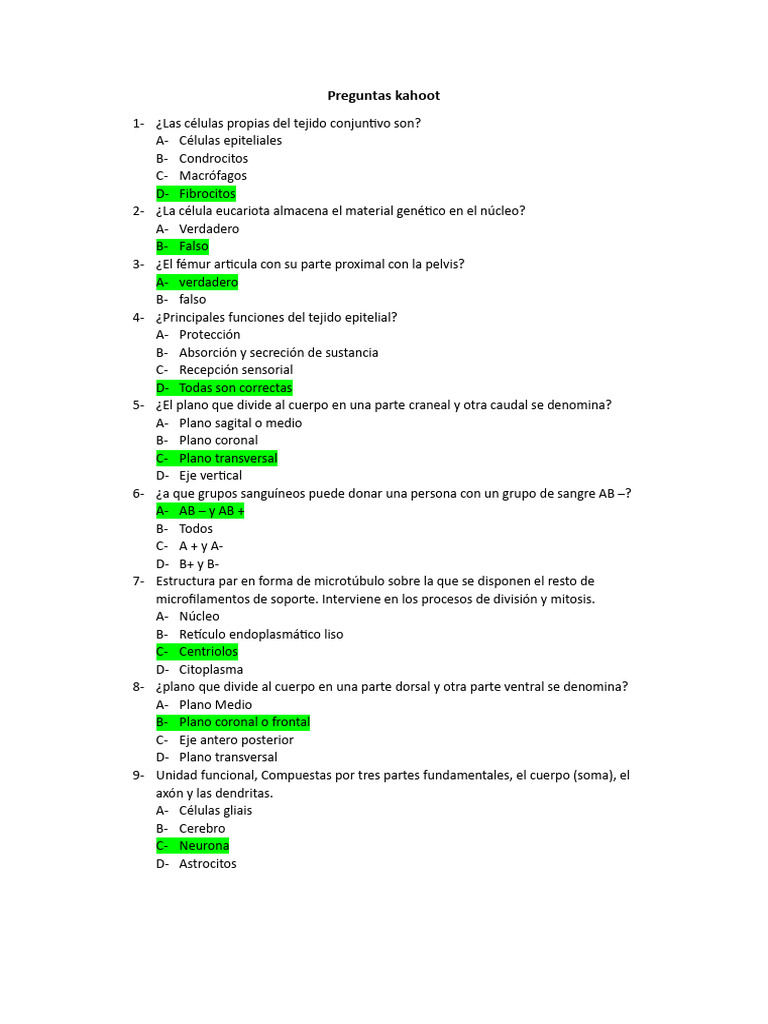 Preguntas Kahoot | PDF