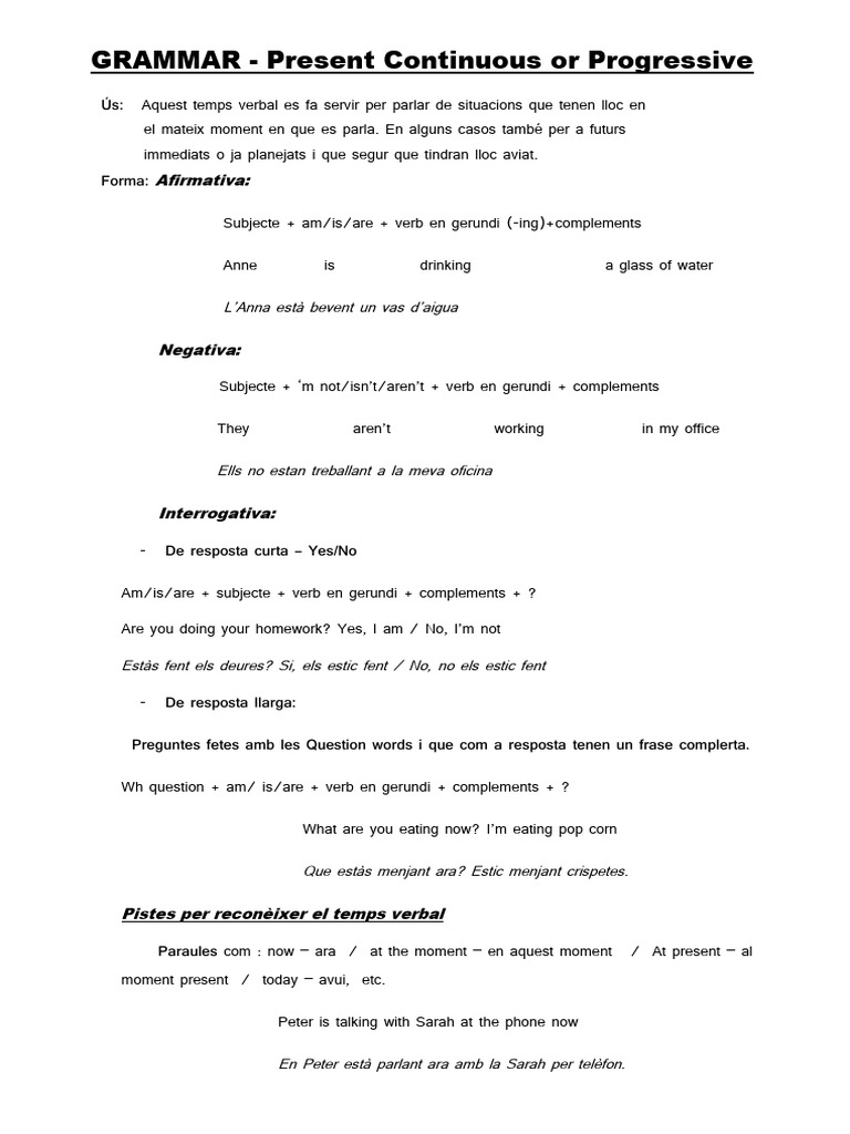 Present Continuous and Stative Verbs | PDF