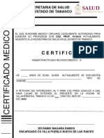 Formato Certificado Medico Dif para Descargar para | PDF | Microsoft Word | Médico