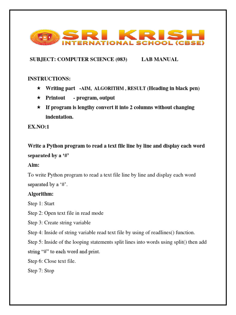 Cs (083) Practical File - 2022 | PDF