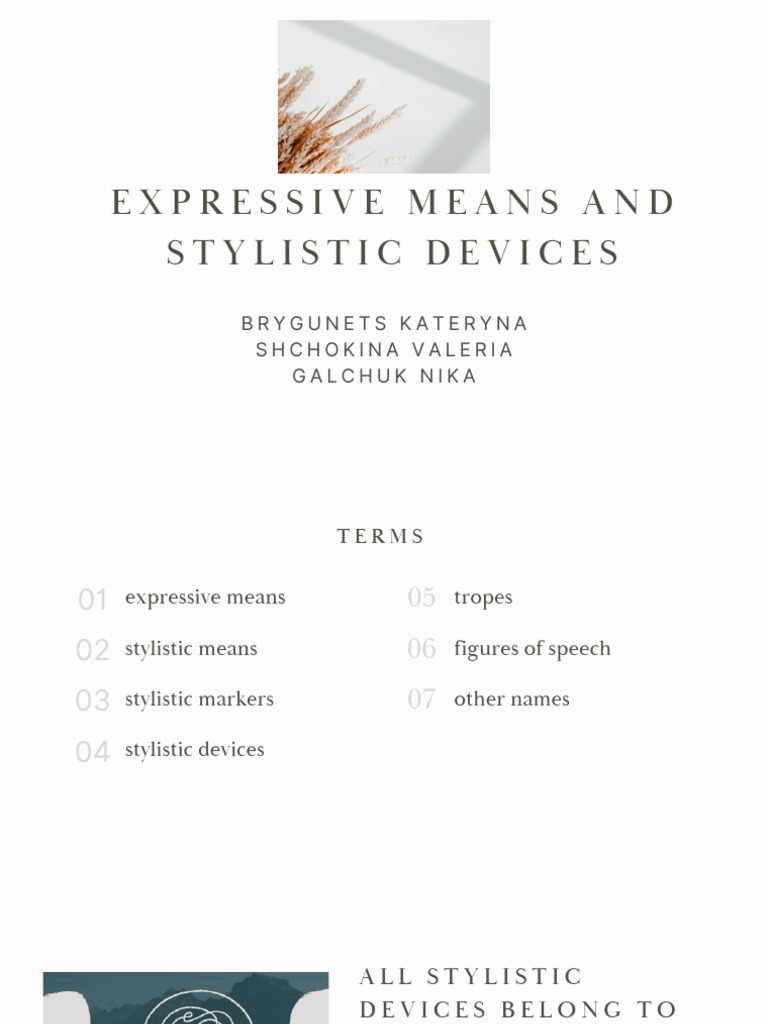 Expressive Means and Stylistic Devices | PDF | Linguistics | Cognitive ...