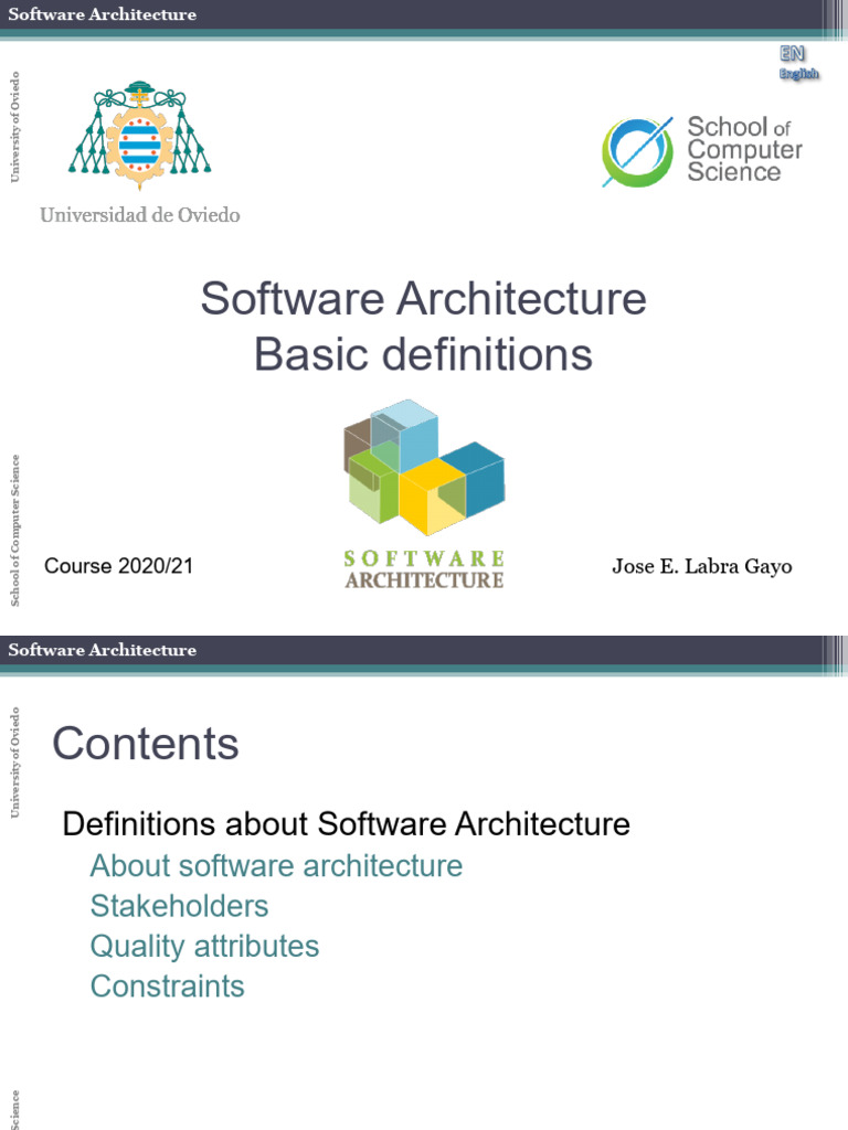Lect 1 Pdf Software Architecture Computer Science