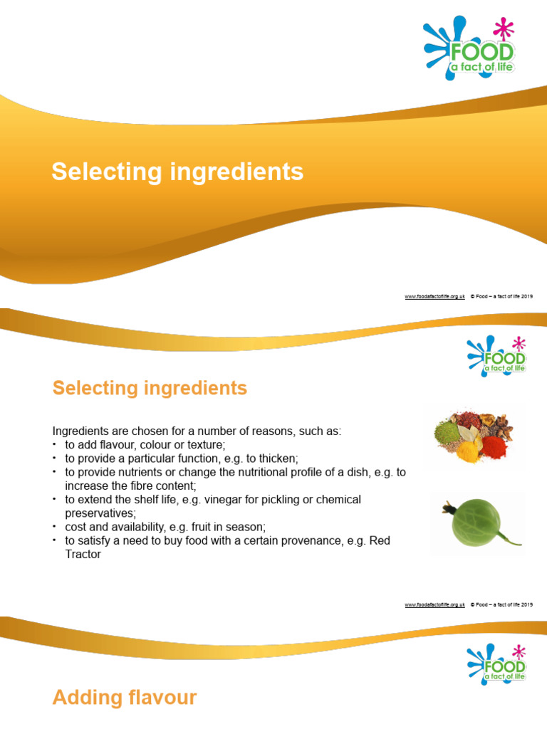Selecting Ingredients PPT 1114c2 | Download Free PDF | Flour | Foods