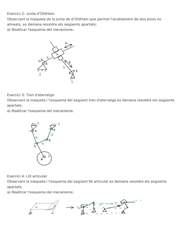 Activitat 1 (Esquematització de Mecanismes) | PDF