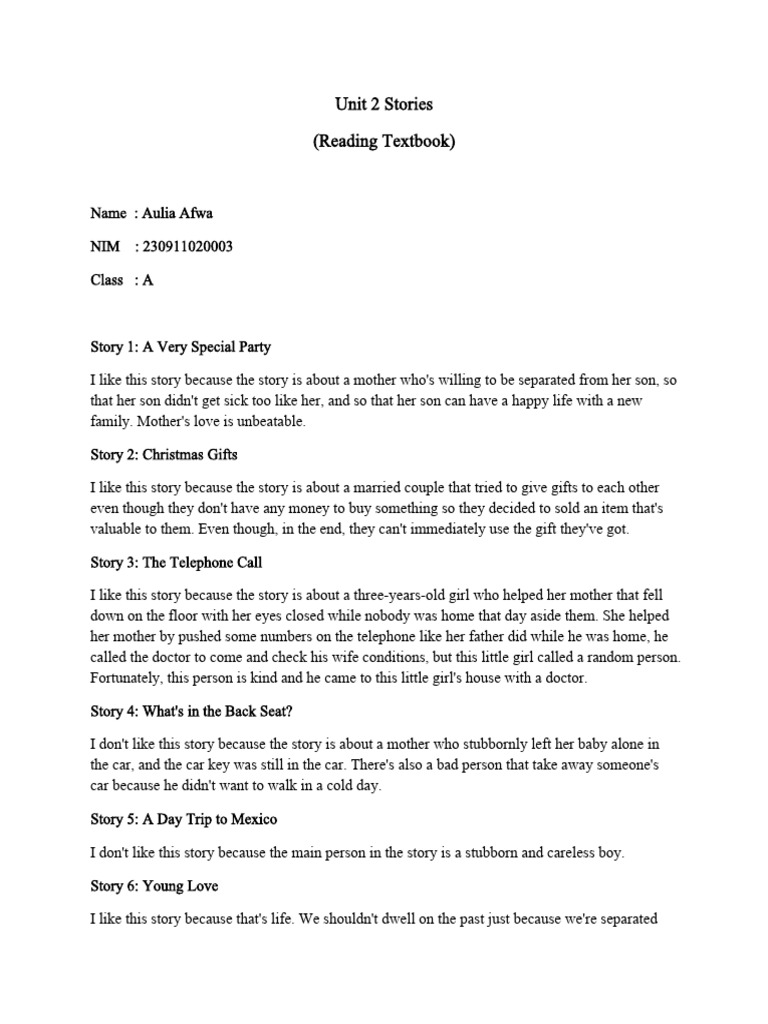 Unit 2 Stories | PDF