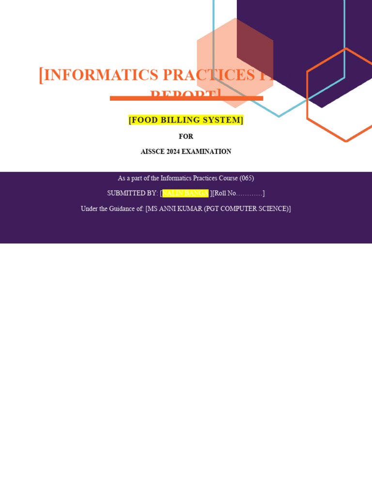 Ip Sample Project Report 2023-24 | PDF | Sql | My Sql