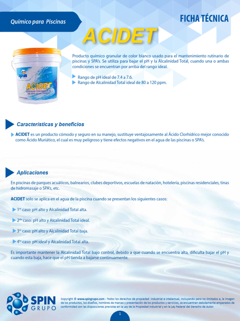 Acidet Spin | PDF | Ph | Agua