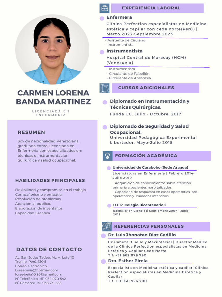 Modelo Currículum Vitae | PDF | Medicina | Enfermería