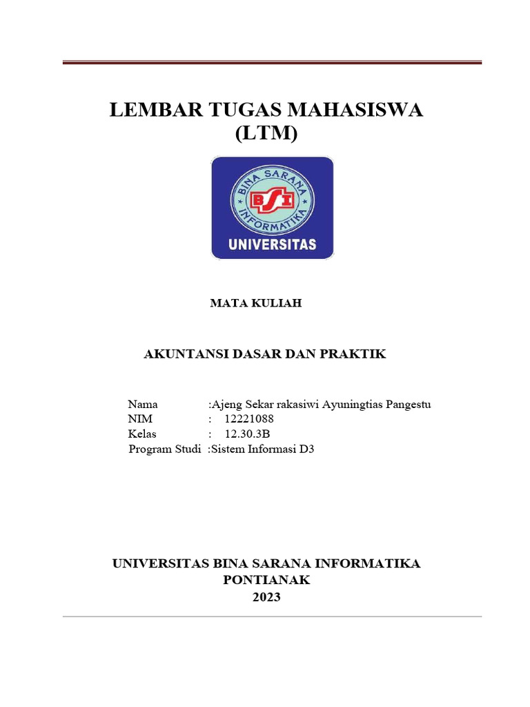 Lembar Tugas Mahasiswa | PDF