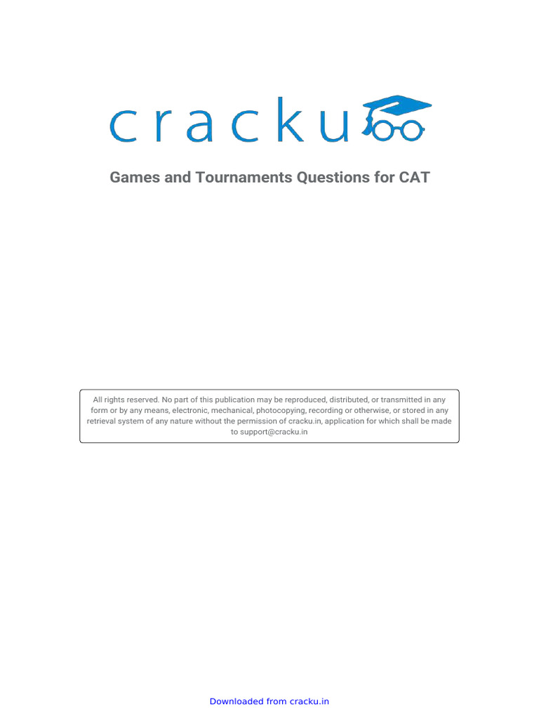 Games and Tournaments Questions For CAT | PDF | Tennis Players | Tennis ...