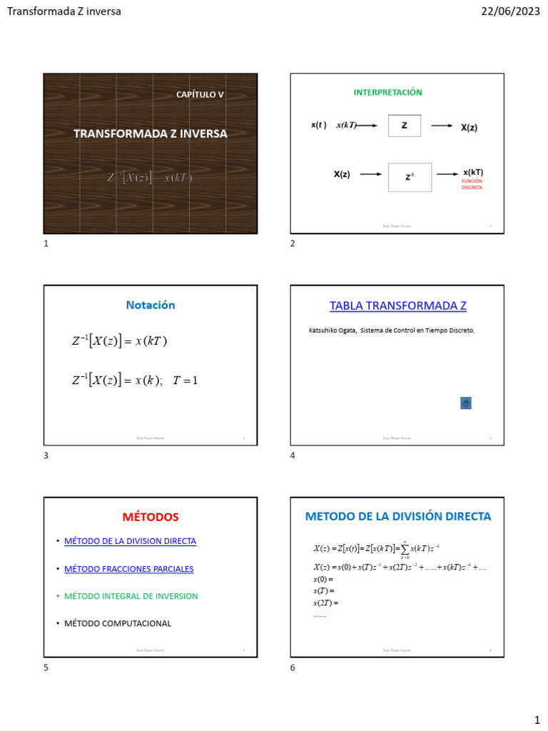 14 Tranf Z Inversa-Division | PDF | Matemáticas | Objetos matemáticos