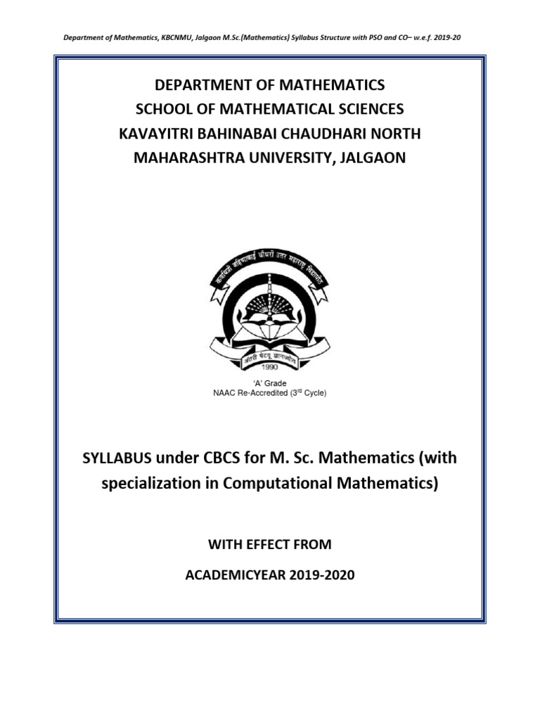 2019-20 M.Sc. Mathematics (Computational Maths) | PDF | Ring ...