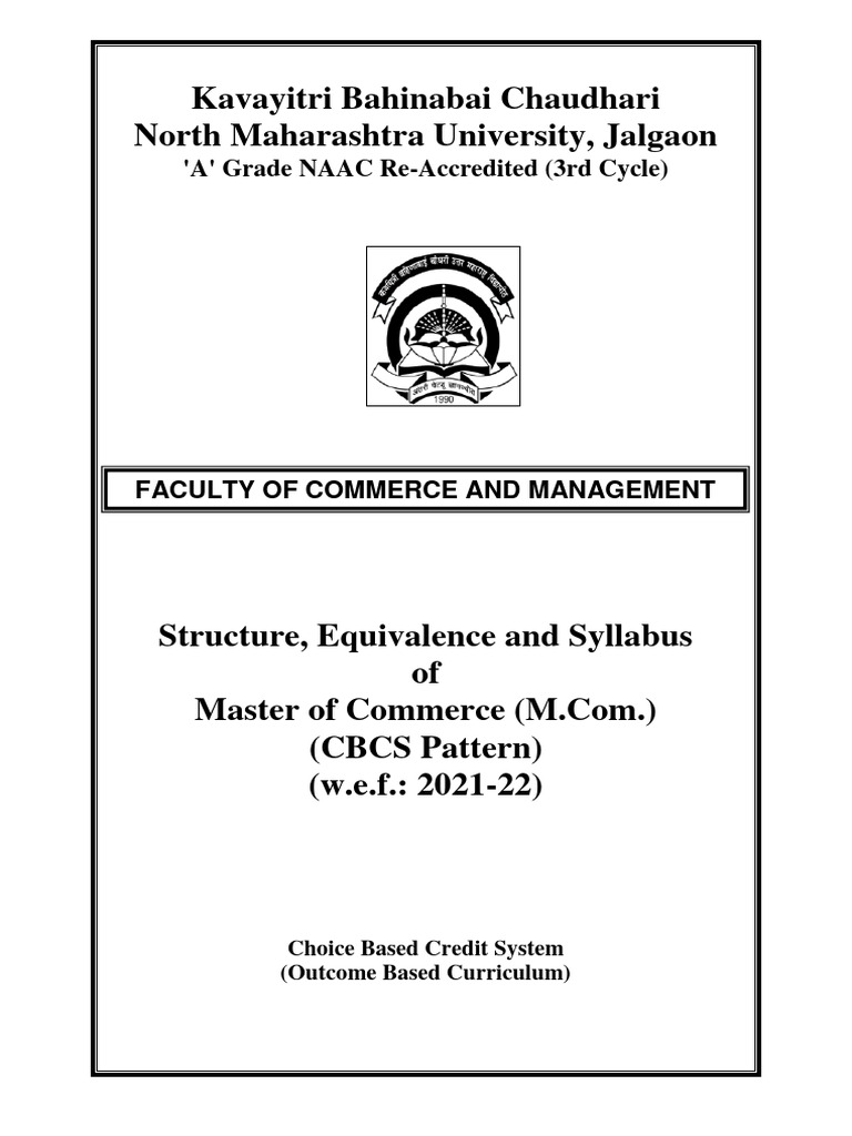 2021-22 .M.Com Reviesd Structure (CBCS) | PDF | Course Credit | Curriculum