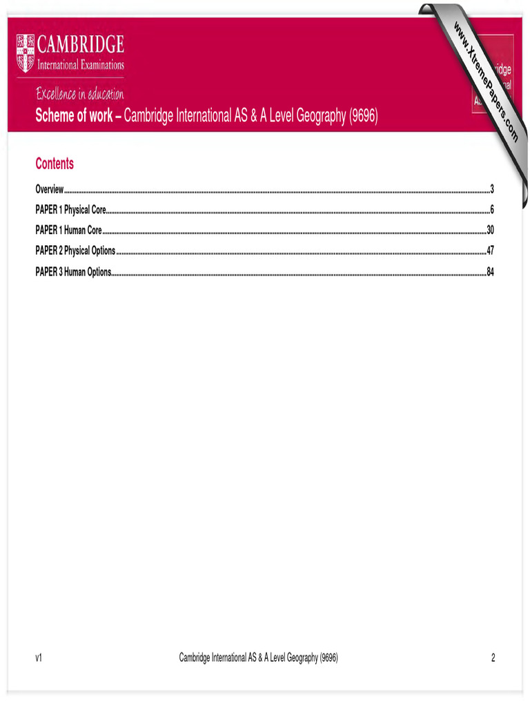 9696 As A Level Geography Scheme of Work | PDF | Porosity | Drainage Basin