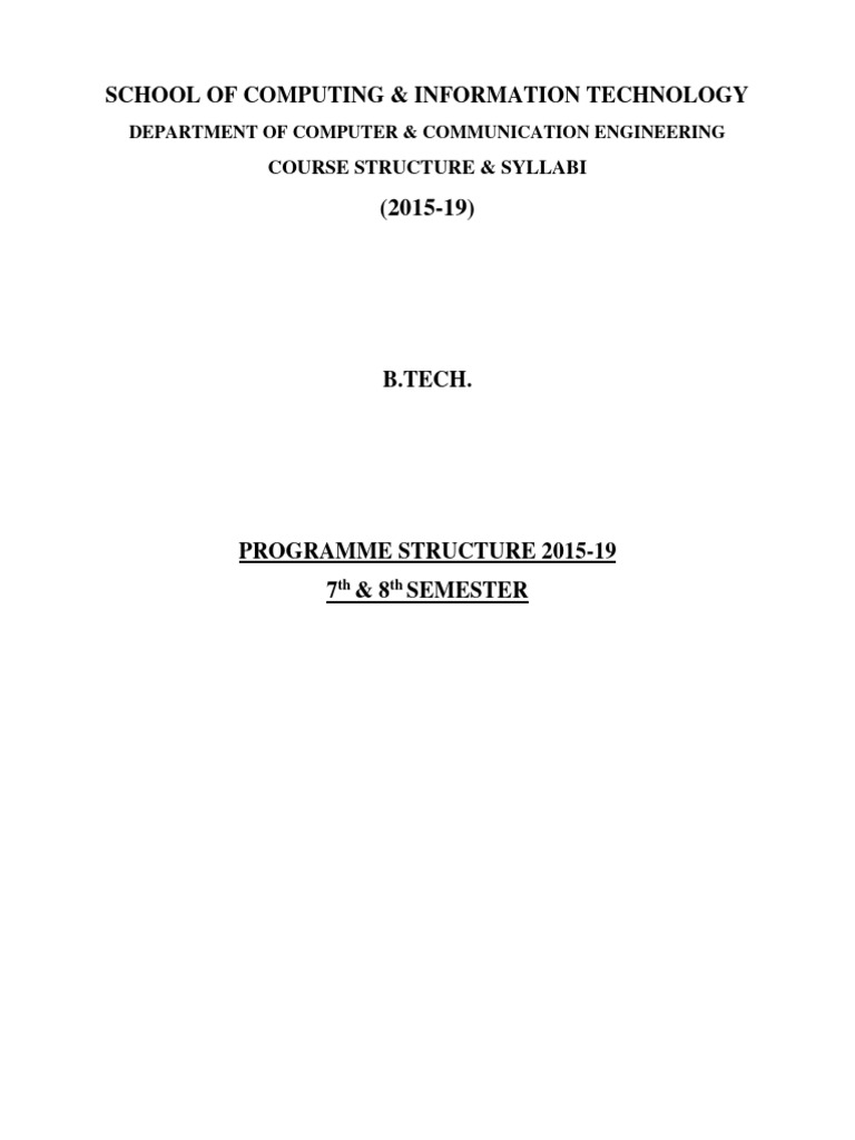 IV Year B.tech CCE Scheme and Syllabus | PDF