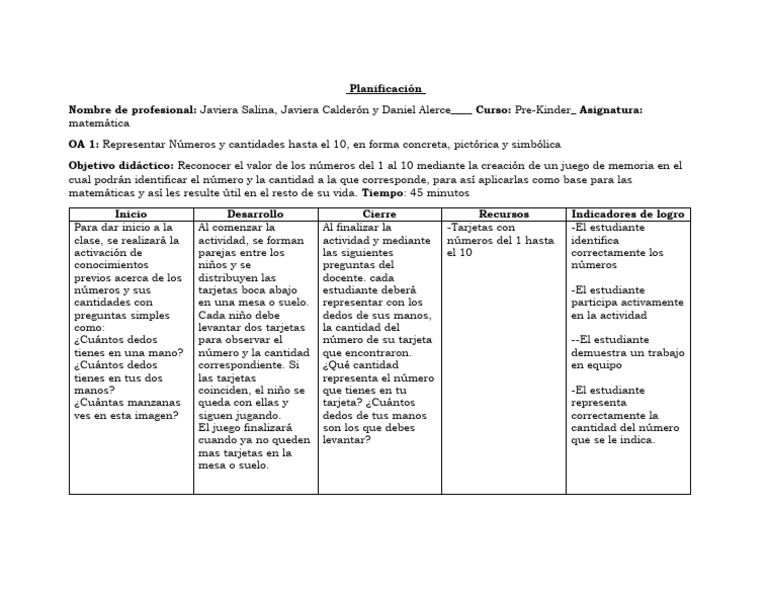 Planificación de matemática | PDF