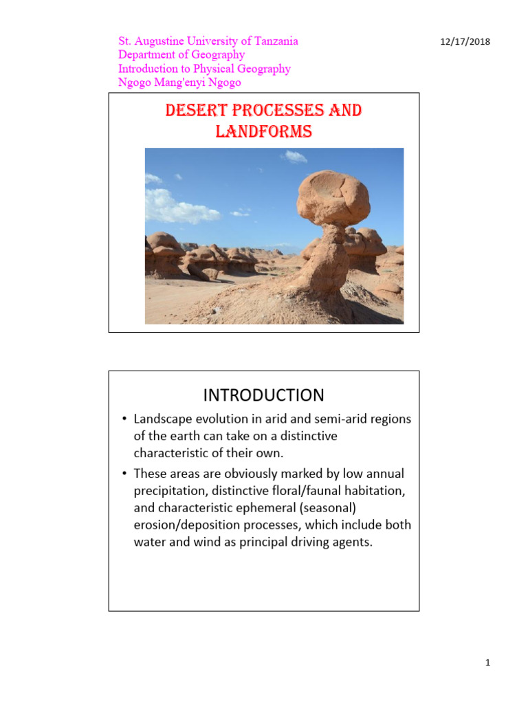 Desert Processes and Landforms | PDF | Desert | Earth Phenomena