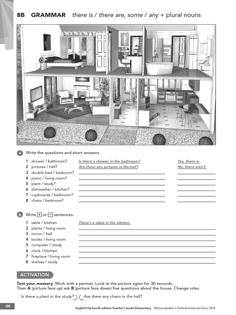 8B GRAMMAR There Is There Are, Some Any + Plural Nouns | PDF