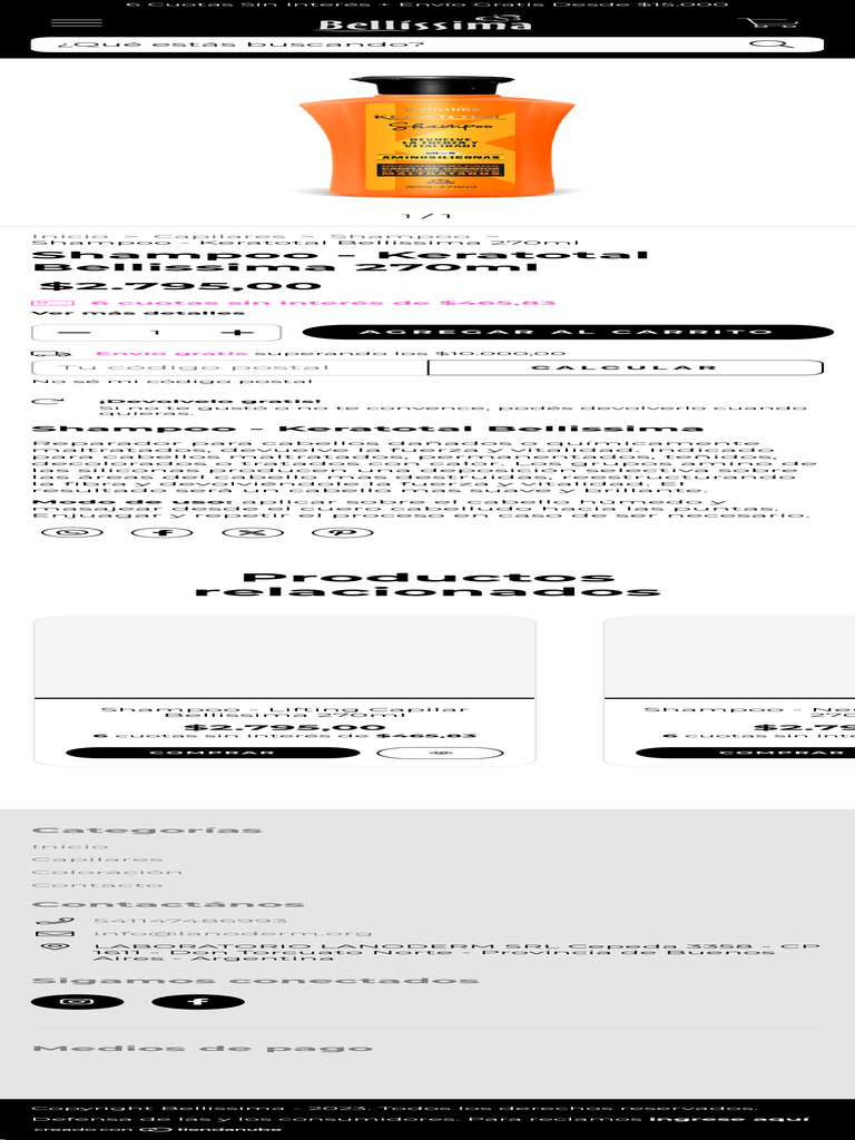 Shampoo - Keratotal Bellissima 270ml | PDF