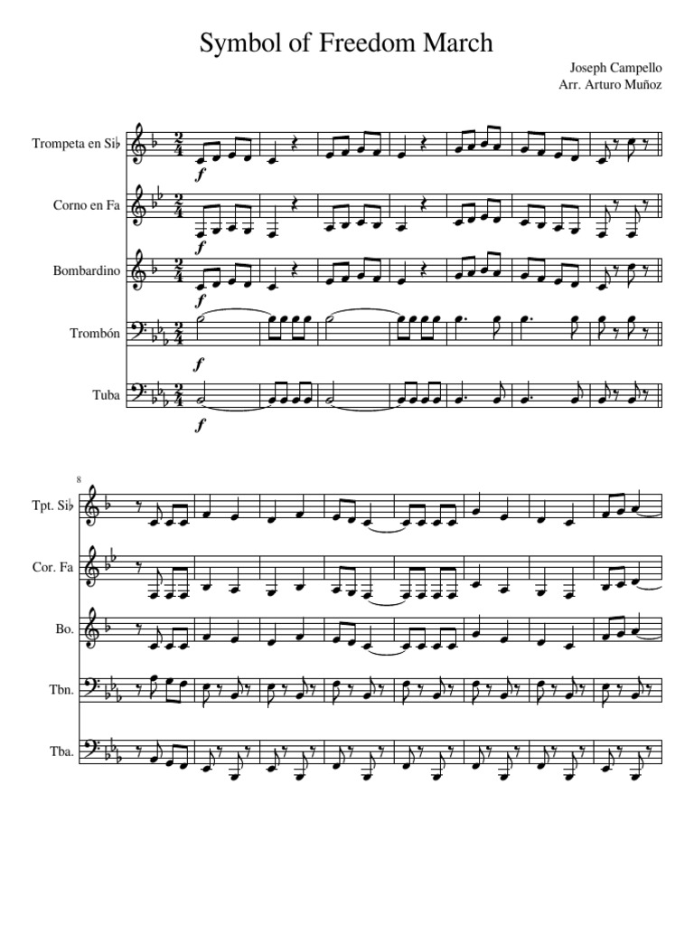 Symbol_of_Freedom_March Brass Band Partes-Partitura_y_Partes | PDF ...