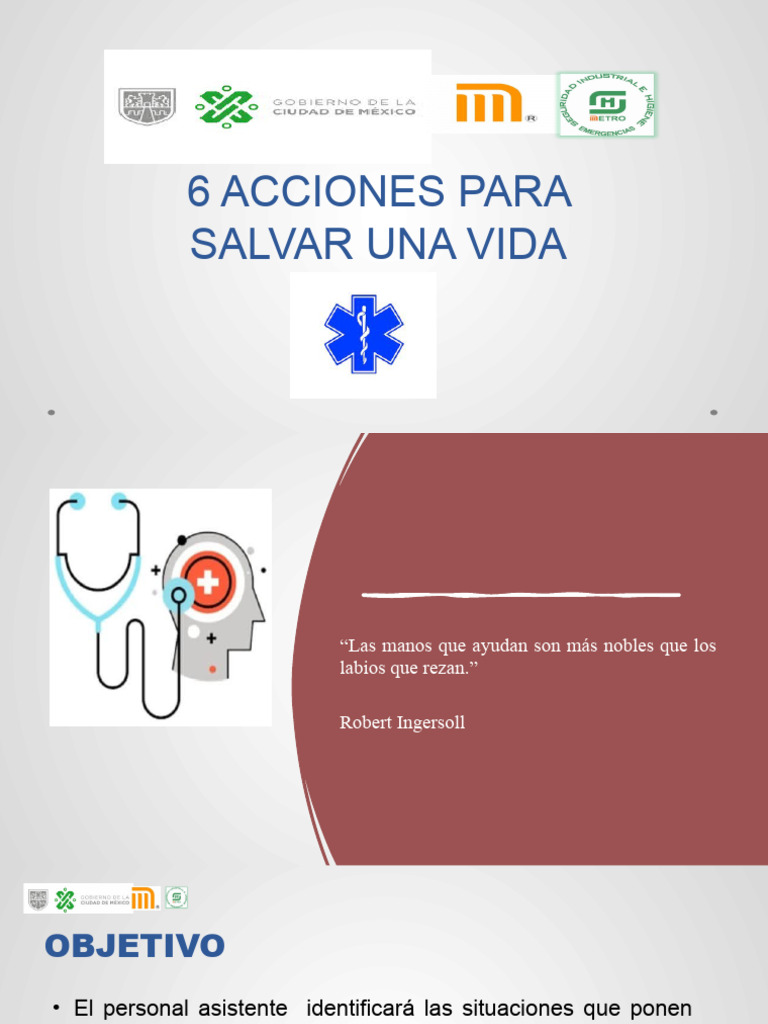 6 Acciones para Salvar Una Vida | PDF