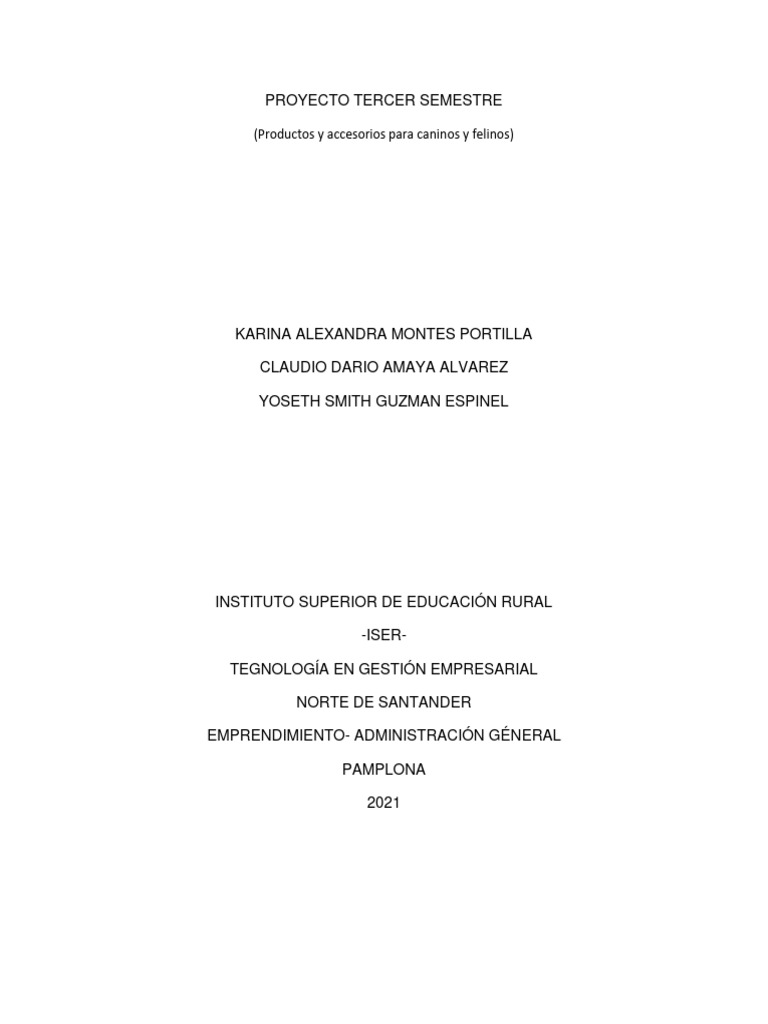 PROYECTO TERCER Semestre | PDF