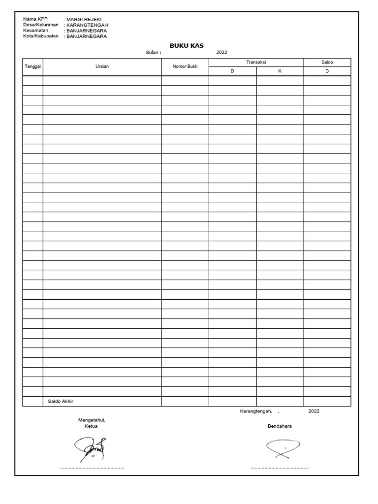 Pembukuan KPP Karangtengah | PDF