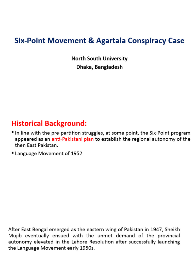 SAMS - Six-Point Movement & Agartala Conspiracy Case | PDF