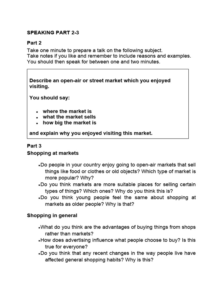 Speaking Part 2 3 Pdf 