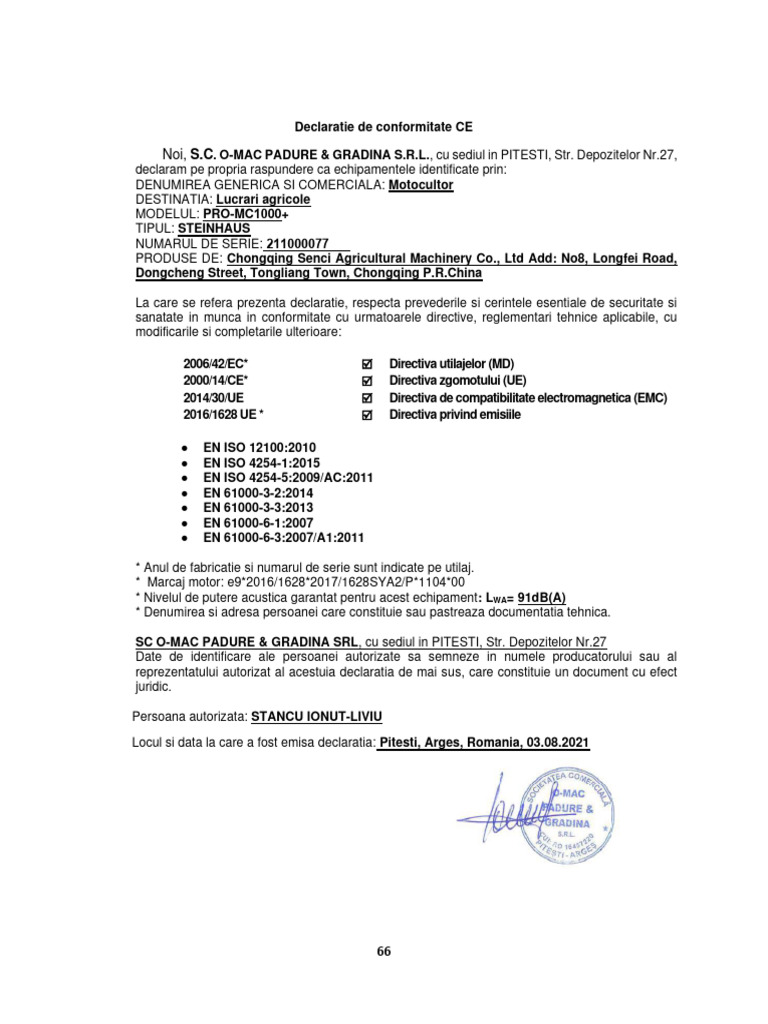 Declaratie de Conformitate | PDF