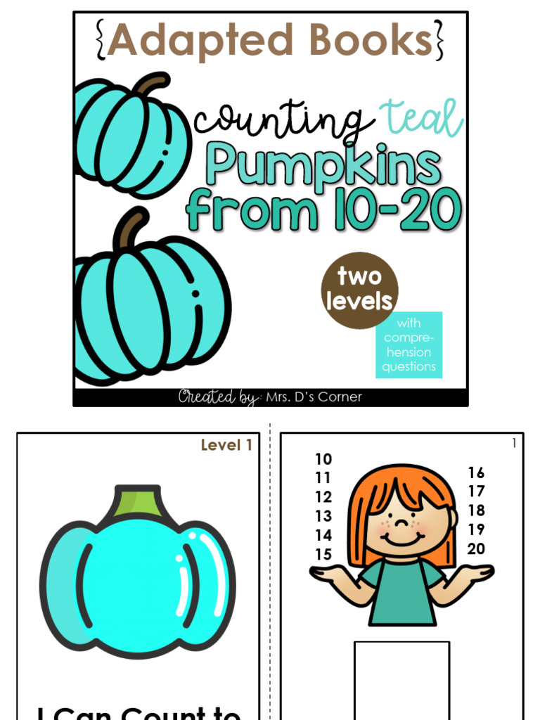 Counting Teal Pumpkins 11 To 20 Adapted Book | PDF