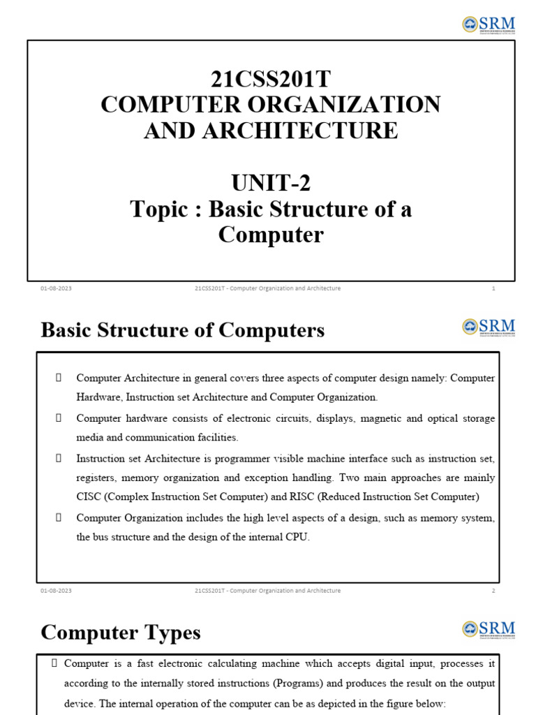 Coa Unit 2 | PDF | Central Processing Unit | Input/Output