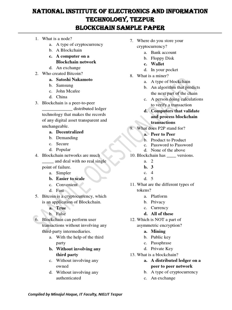 BlockChain Sample Paper | PDF | Cryptocurrency | Bitcoin
