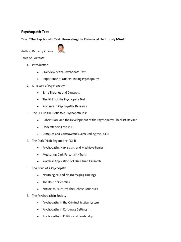 Understanding the Psychopath Test | PDF | Psychopathy | Dark Triad