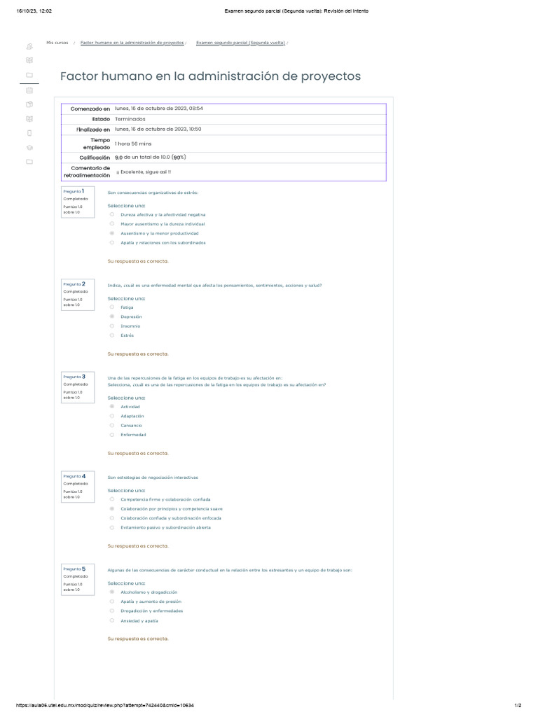 Examen Segundo Parcial (Segunda Vuelta)_ Revisión Del Intento | PDF