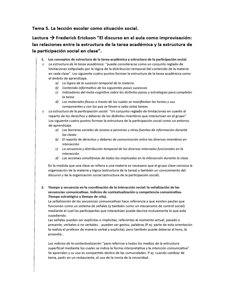 TEMA 5. Resumen. | PDF
